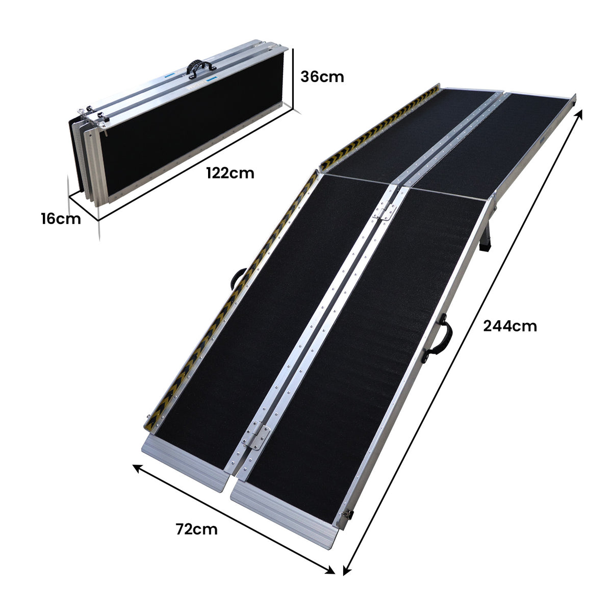 2.4m Aluminium Wheelchair Ramp With Leg Support - 275kg