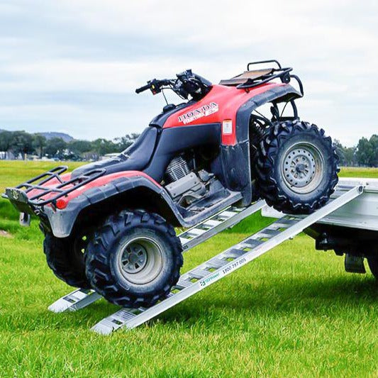 Sureweld Folding ATV Ramps - 450kg 2.1m Aluminium Loading Ramps — Ramped UP